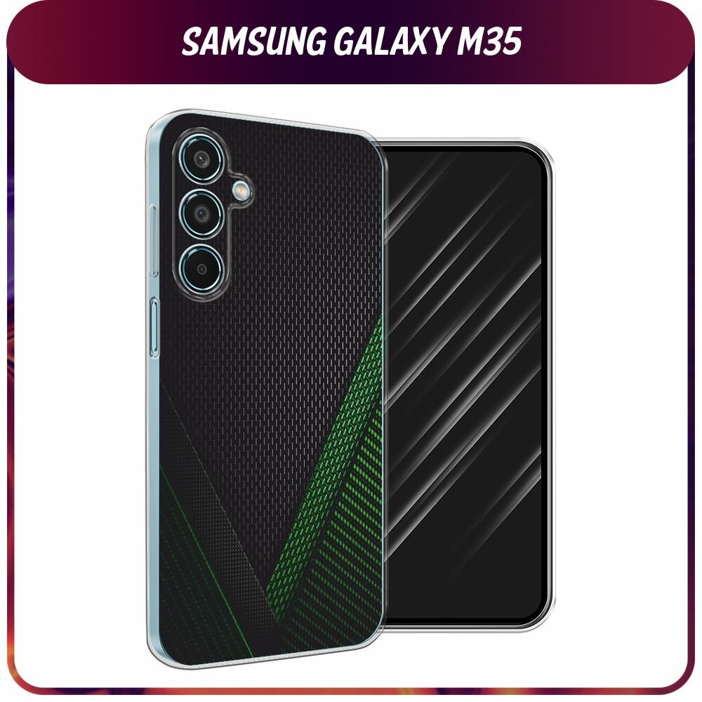 Чехол на Samsung Galaxy M35 / Самсунг Галакси M35 с принтом "Зеленый карбон"