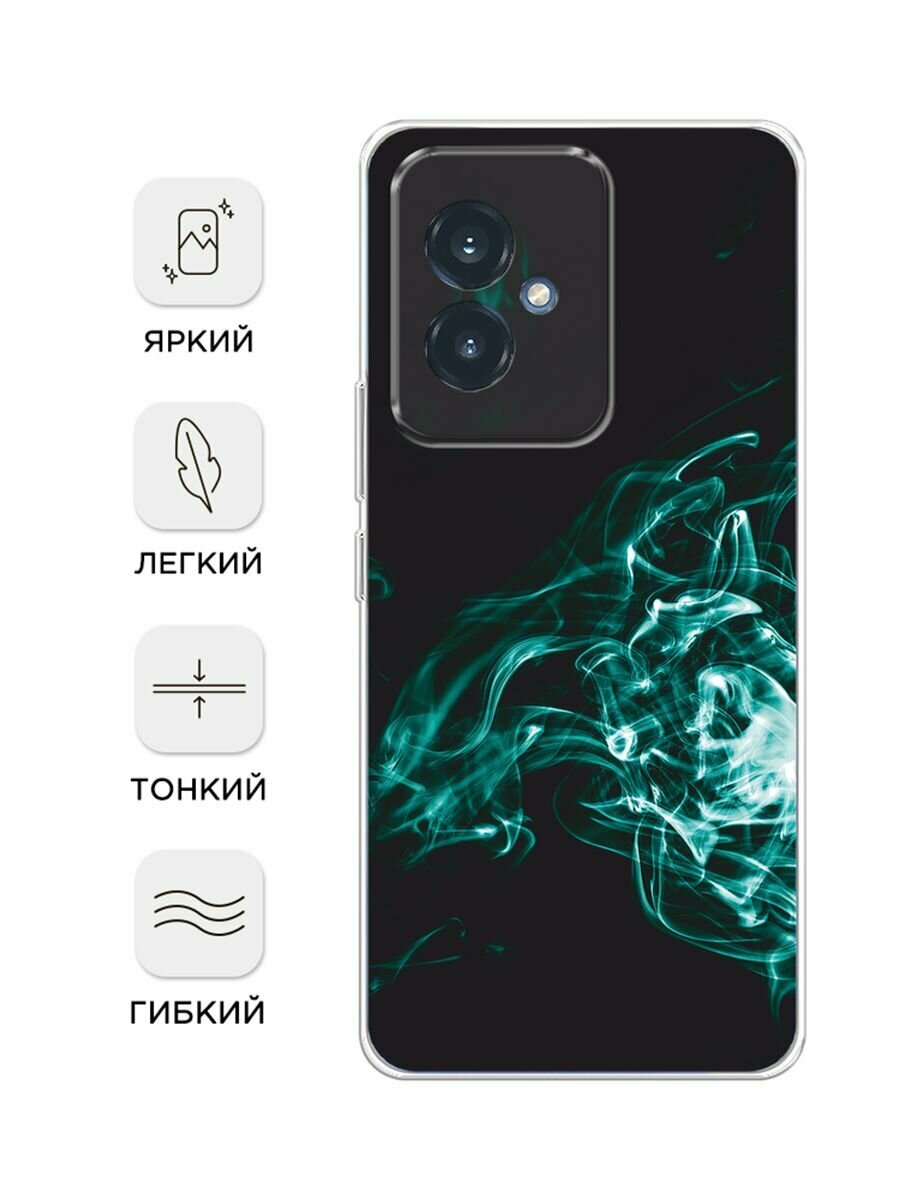 Силиконовый чехол на Honor 100 / Хонор 100 с принтом дым — фото 1
