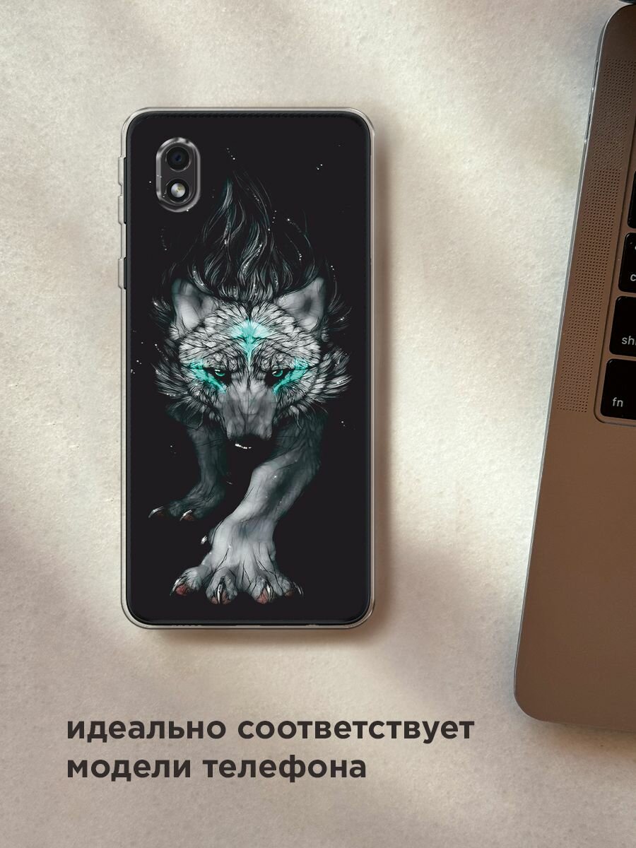 Чехол на Samsung Galaxy A01 Core / Самсунг Галакси А01 Core с принтом "Крадущийся волк" — фото 1