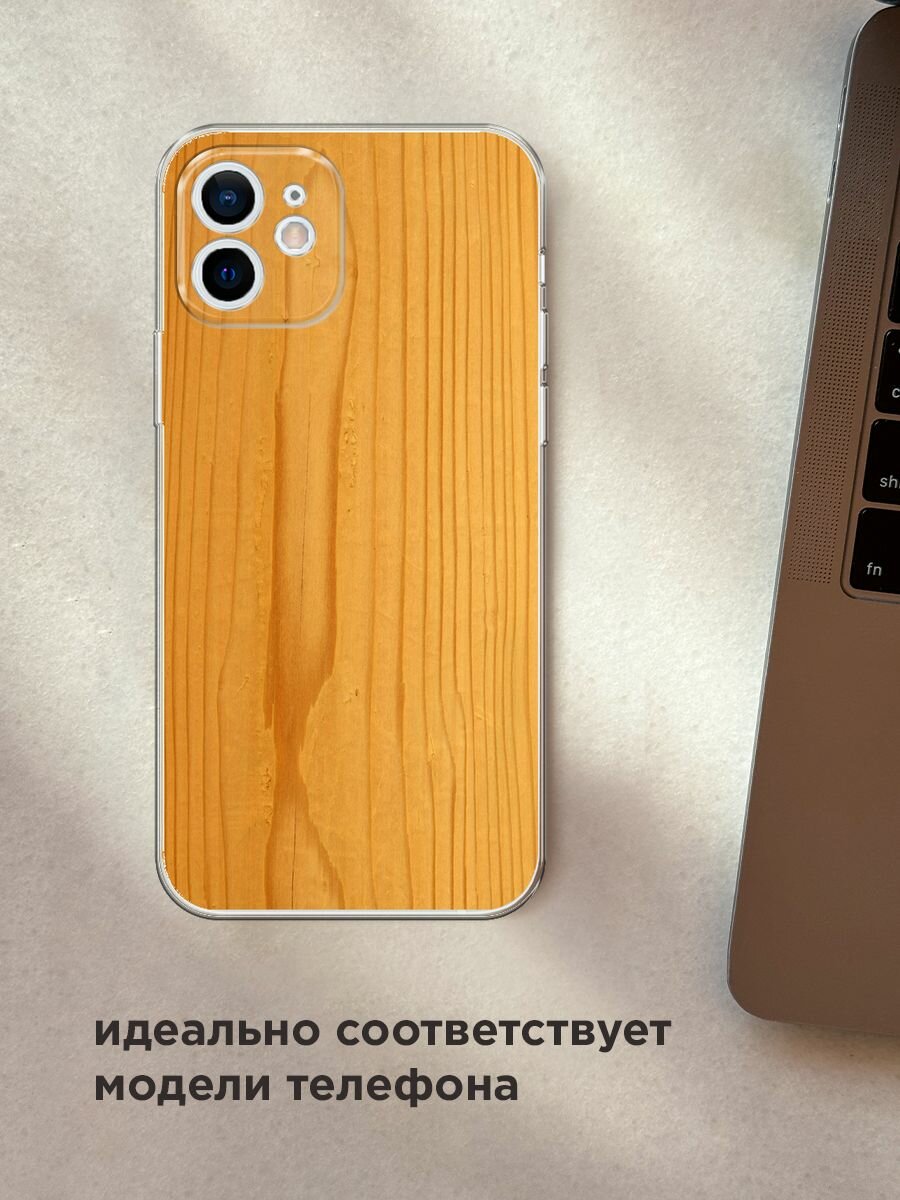 Чехол на Apple iPhone 12 mini / Айфон 12 Мини с принтом "Текстура дерево" — фото 1