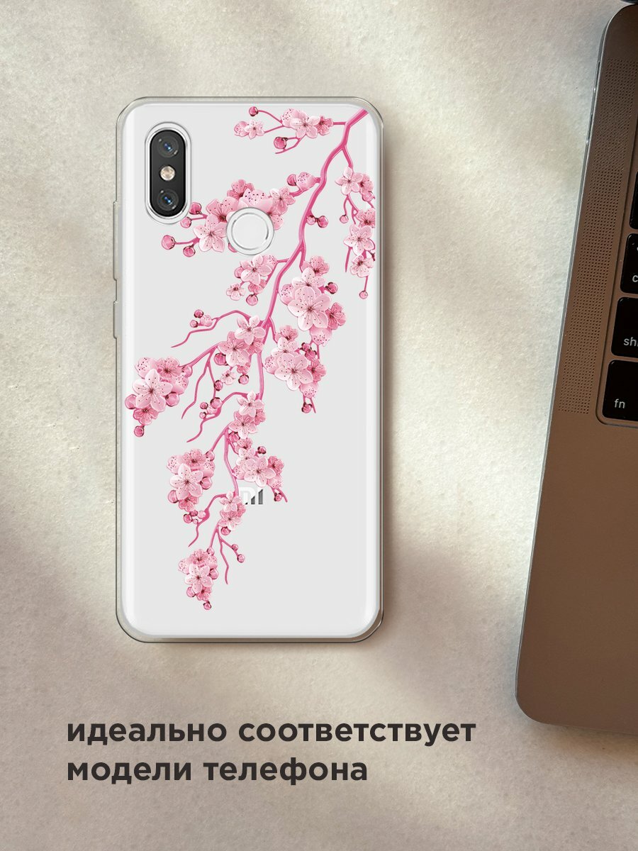 Чехол на Xiaomi Mi 8 / Сяоми Ми 8 с принтом "Ветка сакуры 2" — фото 1