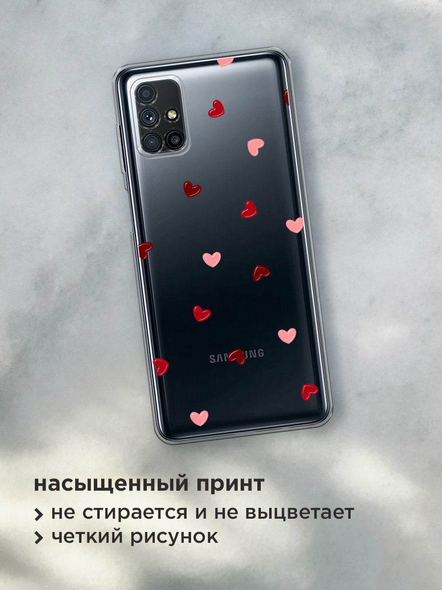 Чехол на Samsung Galaxy M31s / Самсунг Галакси M31s с принтом "Бордовые сердечки 2" — фото 1