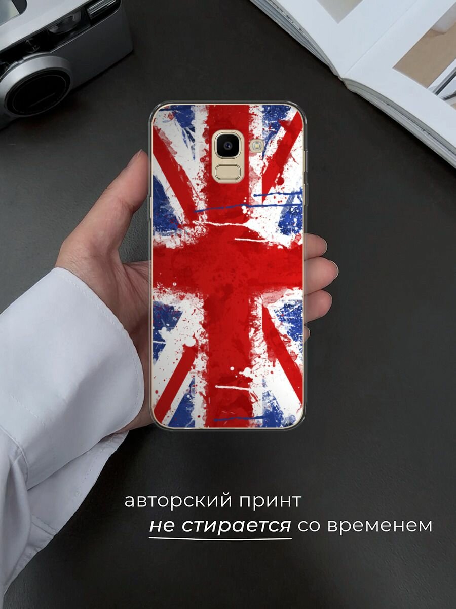 Чехол на Samsung Galaxy J6 2018 / Самсунг Галакси Джей 6 2018 с принтом "Флаг Великобритании 2" — фото 1