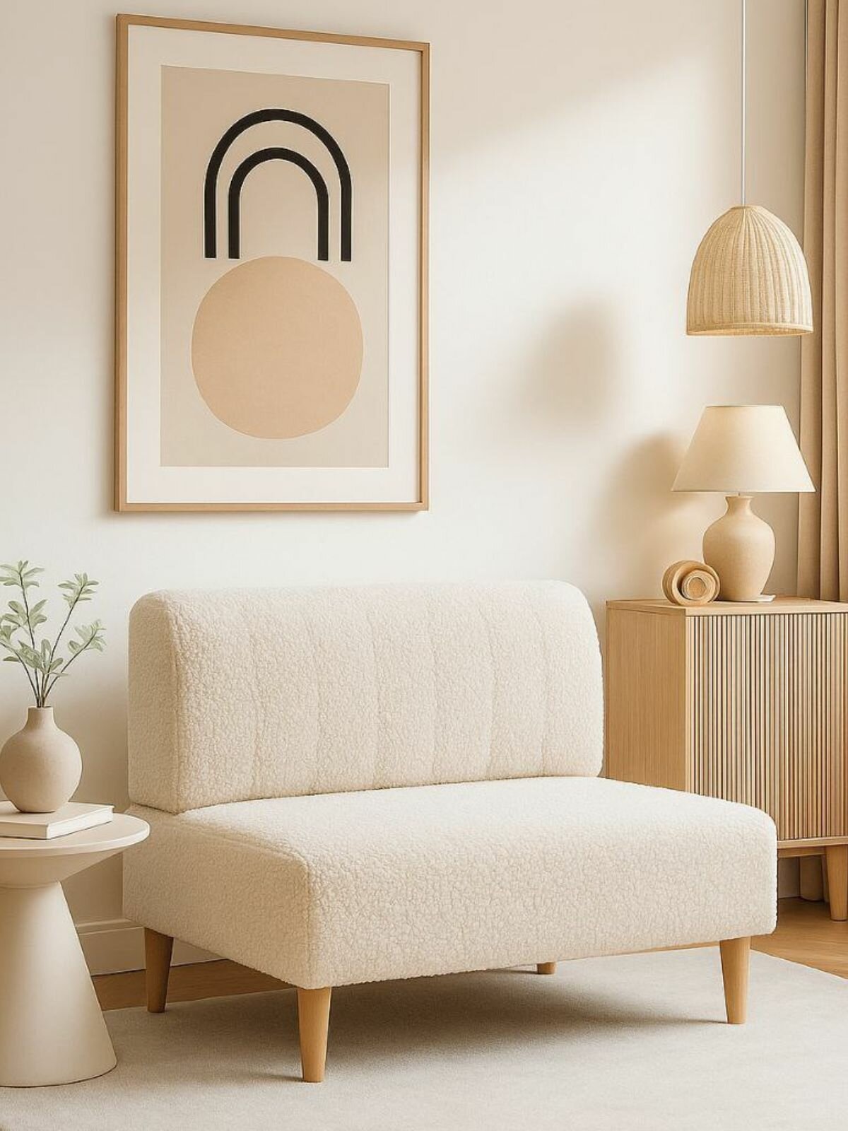 Банкетка букле со спинкой