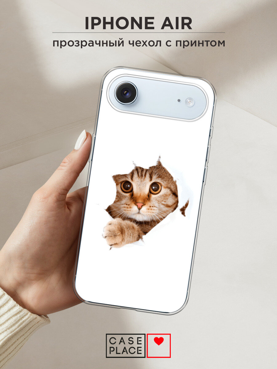 Чехол на Apple iPhone Air / Айфон Айр с принтом Кот и бумага