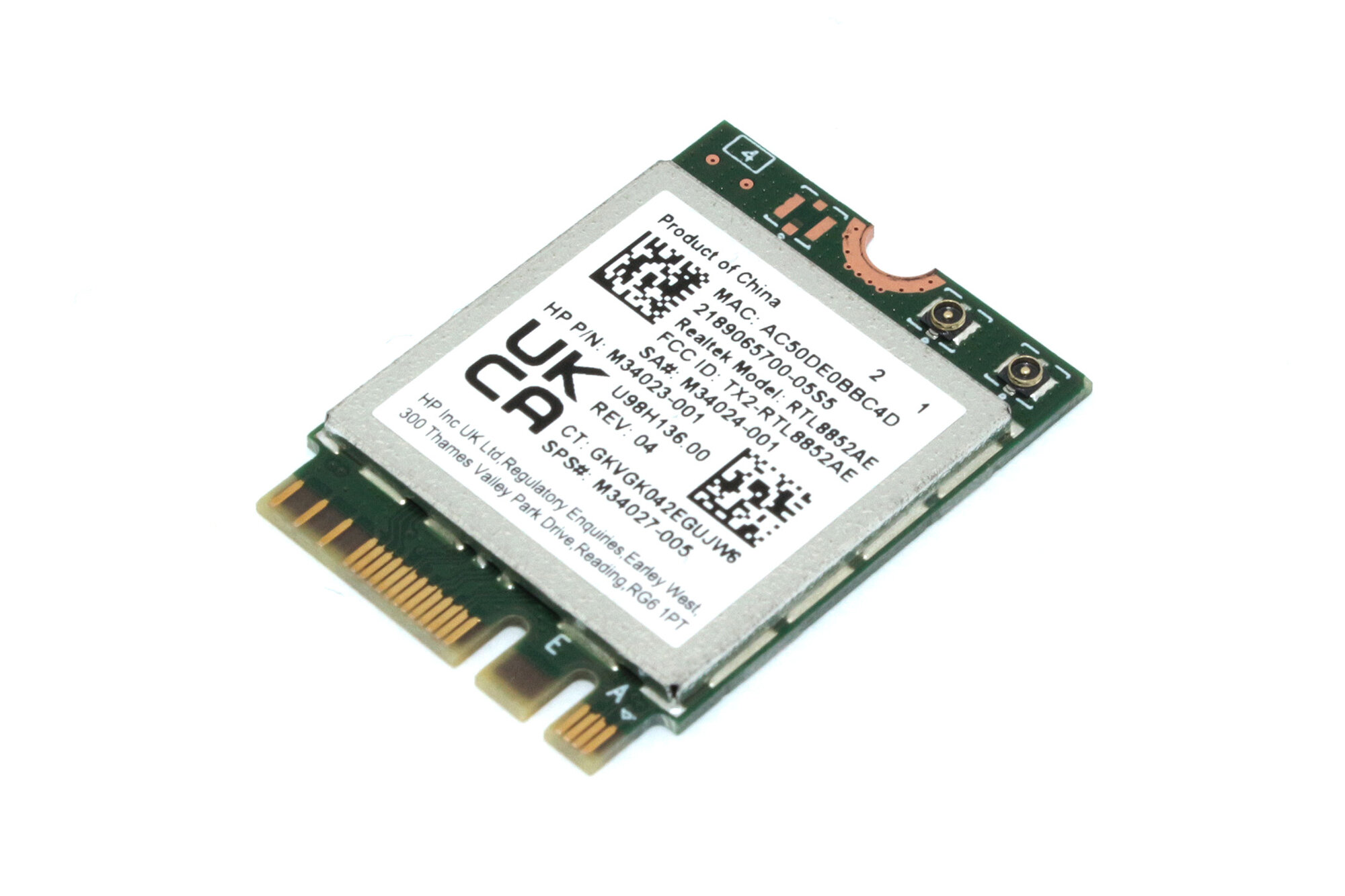 Wi-Fi адаптер + Bluetooth M34027-005/M34023-001/M34023-002/5W10V25797 RTL8852AE