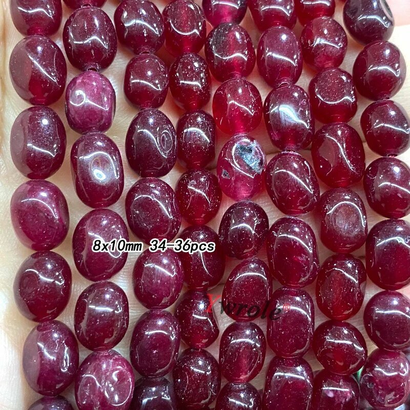 Бусины из халцедона, темно-красные, 10х15 мм, YWROLE 8x10mm