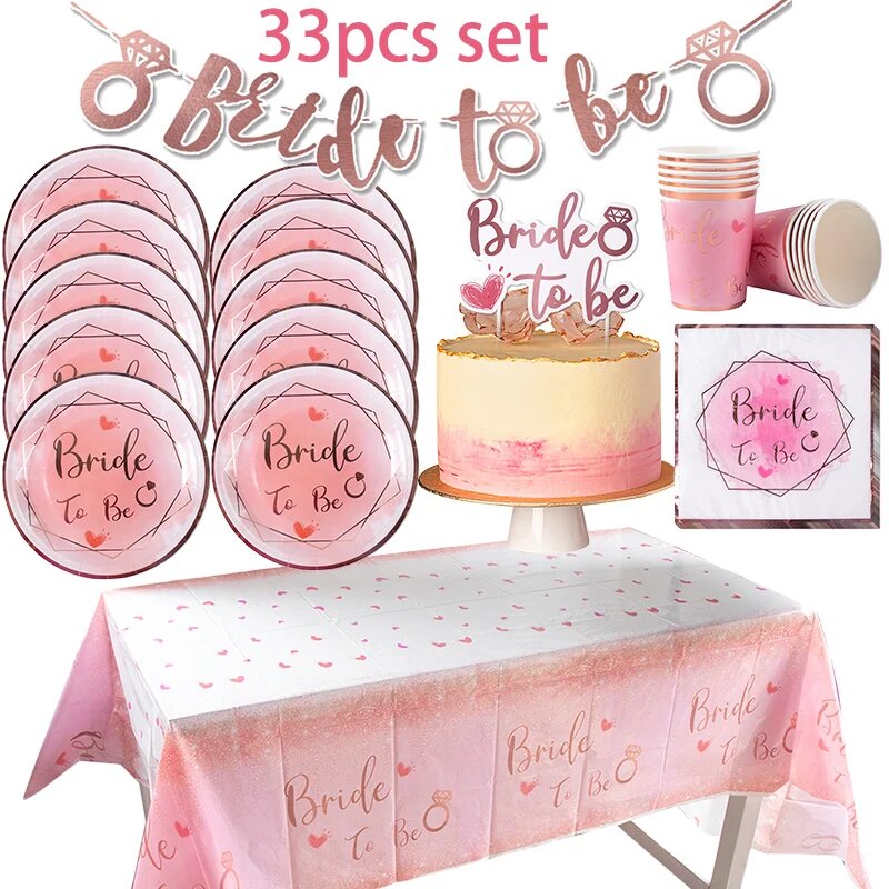Декоративные бумажные украшения для девичника WEIGAO Розовый, 32pcs set