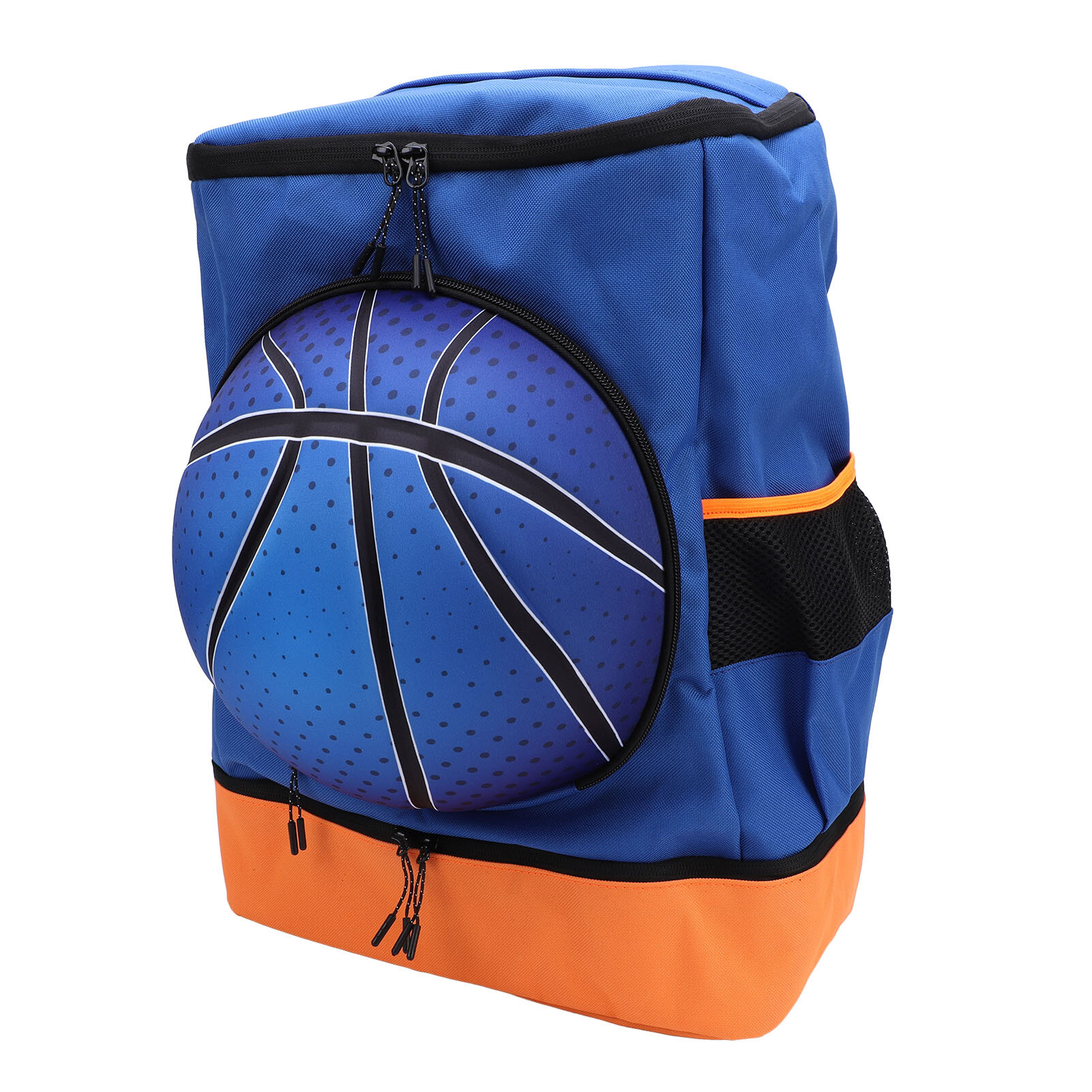 Баскетбольный рюкзак с отделением для обуви, дышащий футбольный рюкзак из ткани Оксфорд, спортивная сумка для волейбола на открытом воздухе, футбол, синий, оранжевый, размер 6