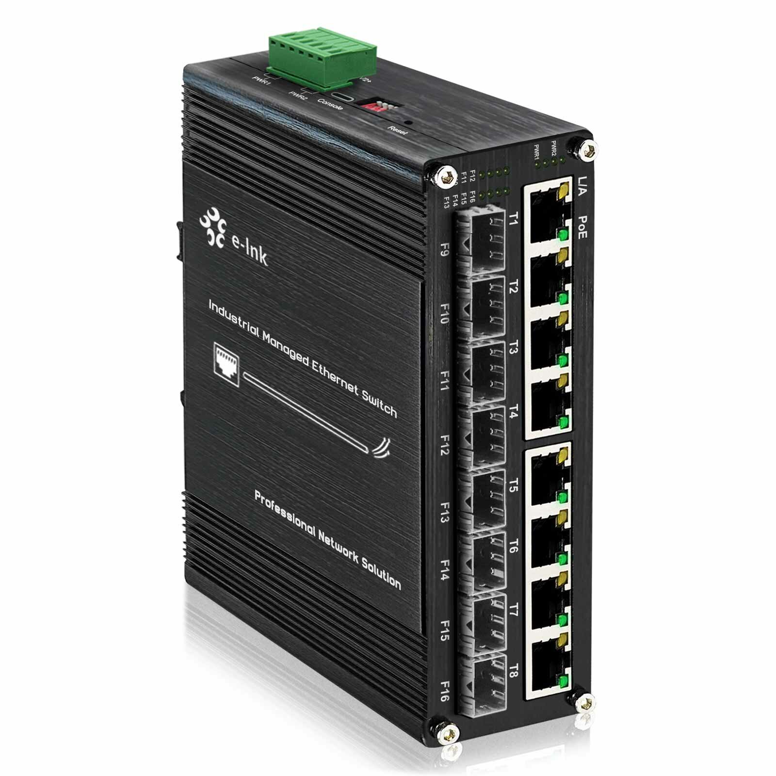 Коммутатор PoE+ L2+ с 8 портами SFP и поддержкой управляемого Ethernet LNK-IMC808GPM