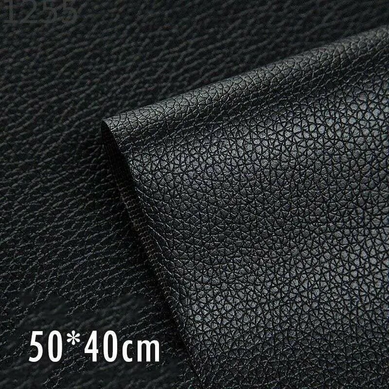 Mебельная ткань из ПВХ, Экокожа , Искусственная кожа для обивки мебели, цвет черный 0.4м (ширина 0.5м) кожзам