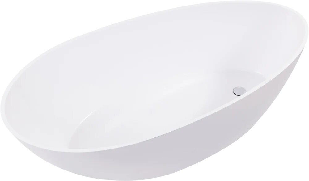 Ванна из искусственного камня Aqua de Marco Calipso 1168WCAL 168x78, отдельностоящая, овальная, белая, глянцевая