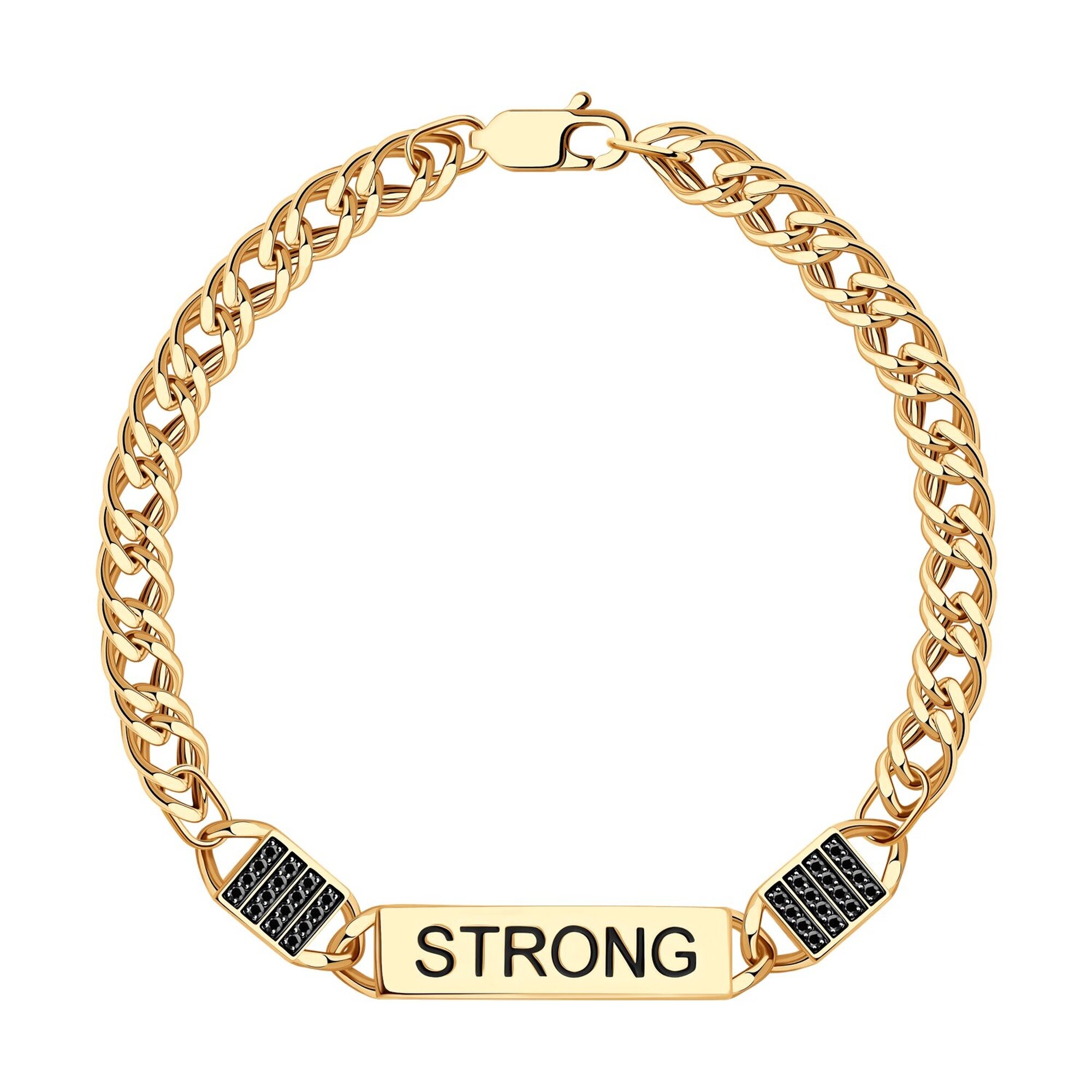 Браслет, красное золото, 585 проба, эмаль, бриллиант