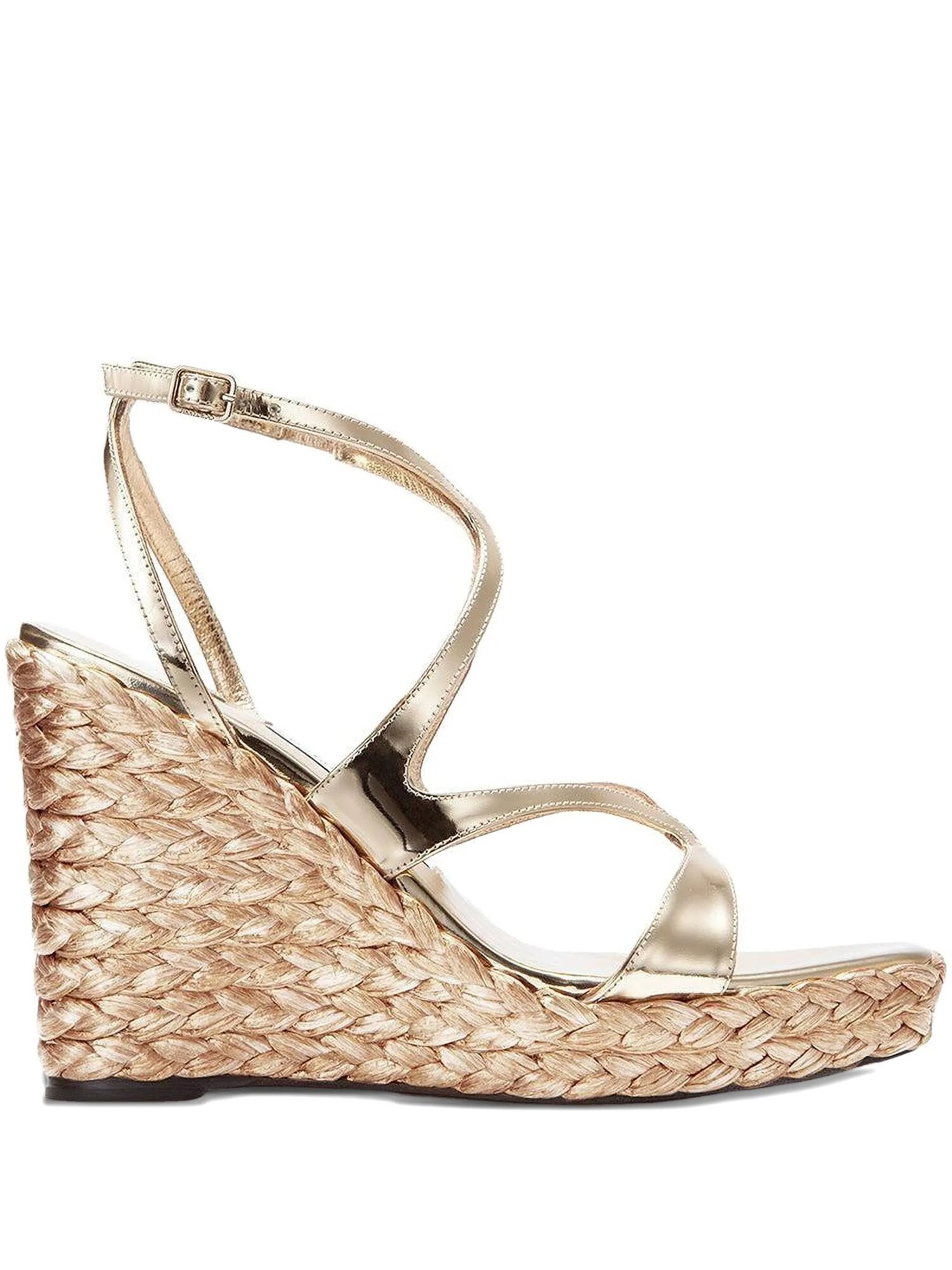 Босоножки 85mm Ayla metallic cross-strap wedge sandals
