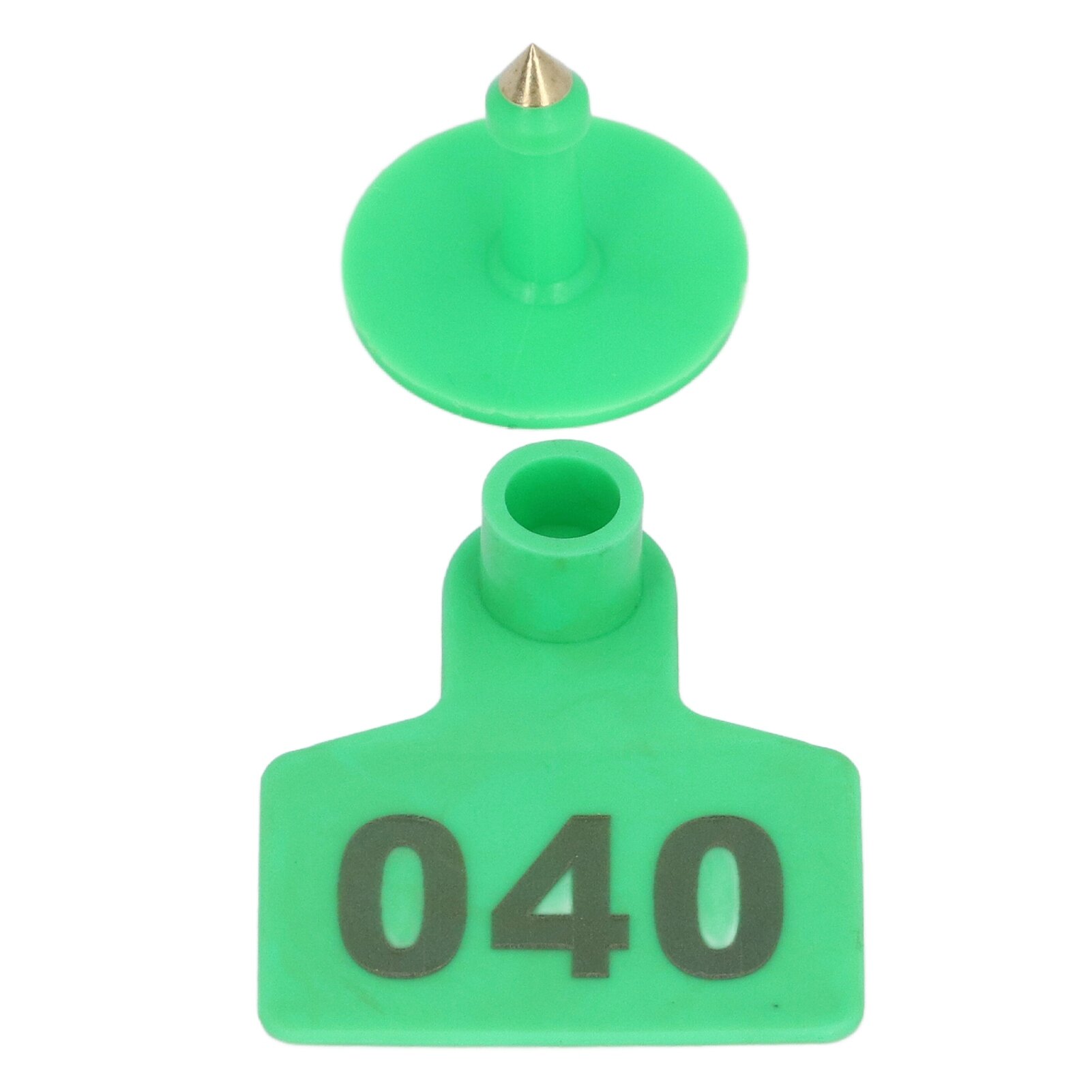 100 шт. ушных бирок для крупного рогатого скота с номерами 001–100, ушные бирки для крупного рогатого скота для коров, телят, свиней, коз, идентификационные серьги-бирки зеленого цвета