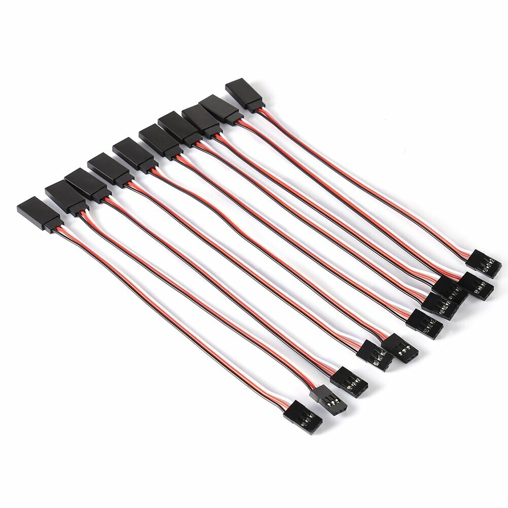 10 шт. 150-мм удлинительные кабели для сервоприводов Futaba JR (штекер-гнездо)