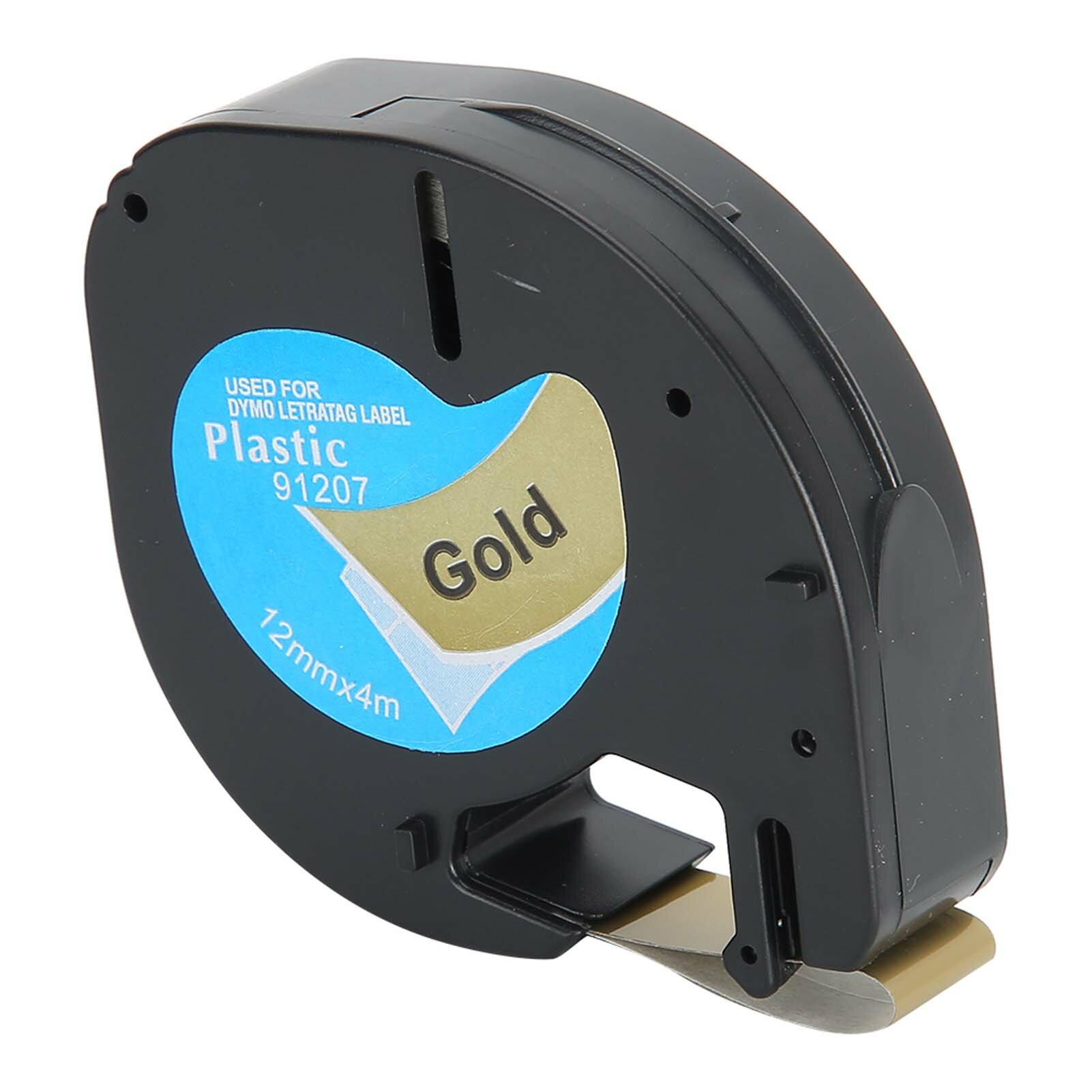 Запасные части для этикеточной ленты: лента BlackonGold 12 мм x 4 м для этикетировщика Dymo Letratag