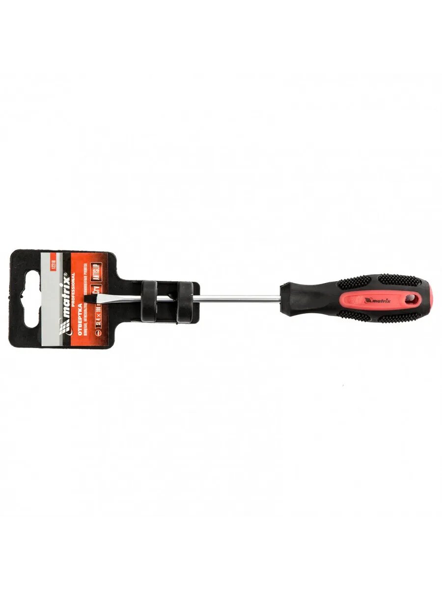 Отвертка Anti-Slip, SL4 х 100 мм, CrV, двухк, MATRIX, 12210