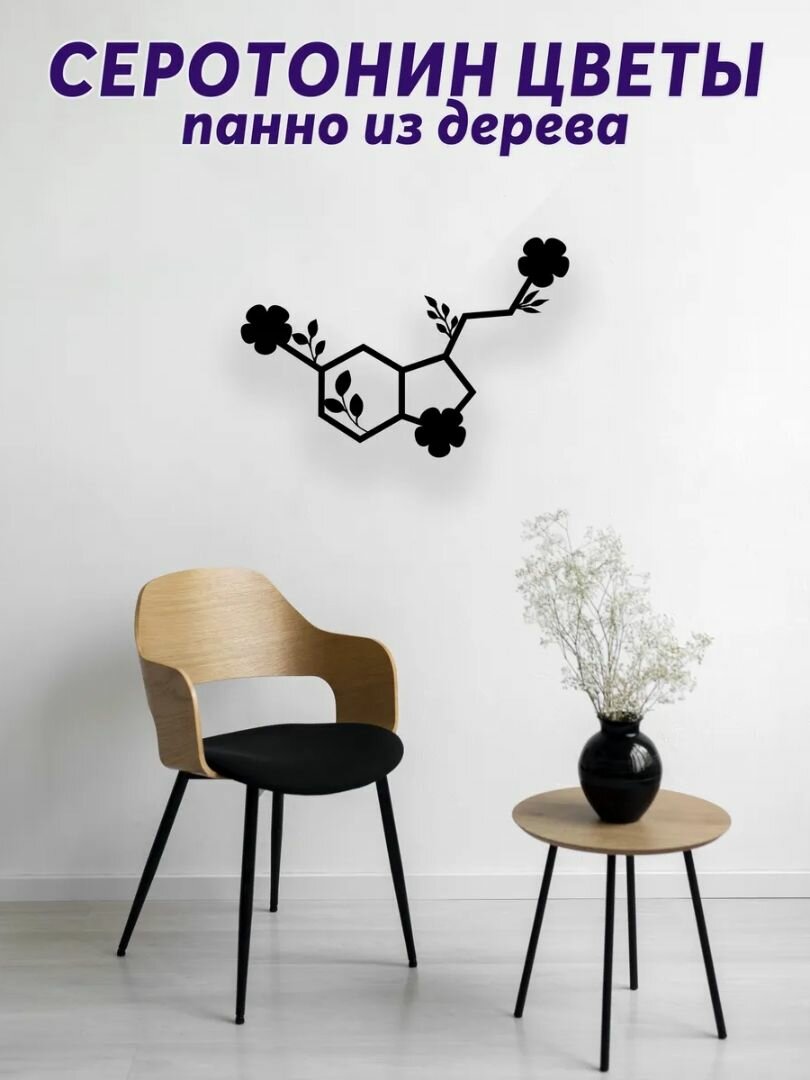 Молекула серотонина панно на стену, декорация настенная, декор для интерьера