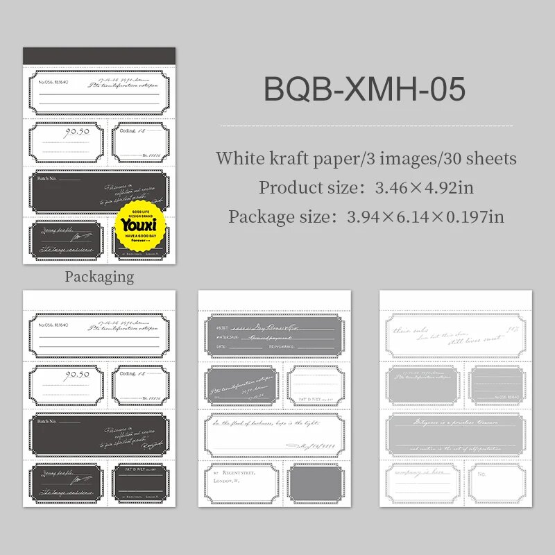 Винтажный блокнот Little Beauty Черный, BQB-XMH-05