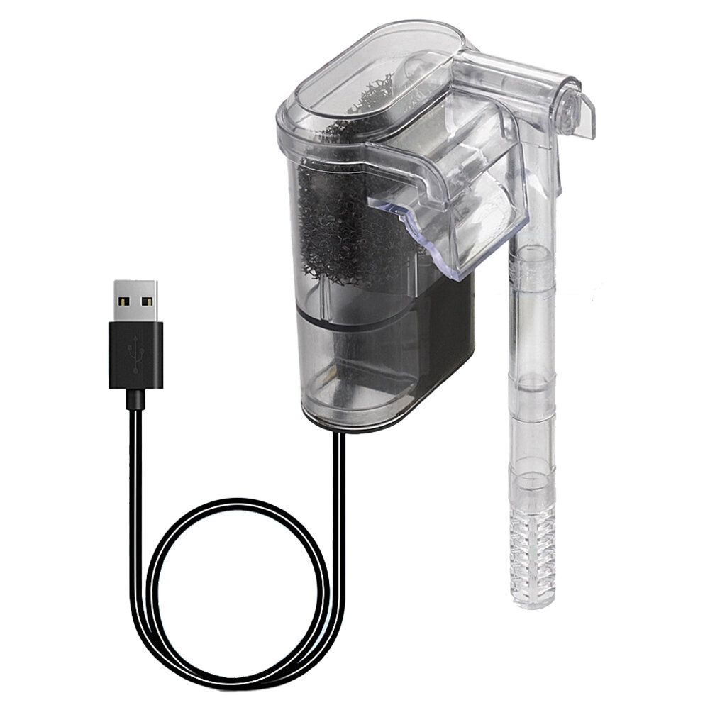 Мини-тихий USB-фильтр для аквариума с водопадом, регулируемый объем воды, настенное USB-устройство для фильтрации аквариума