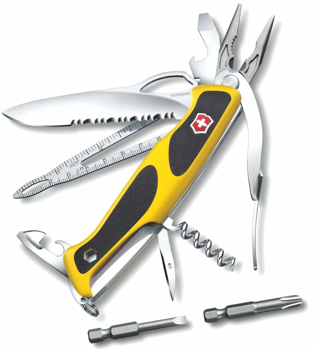 Нож Victorinox RangerGrip Boatsman, 130 мм, 22 функции, с фиксатором лезвия, желтый