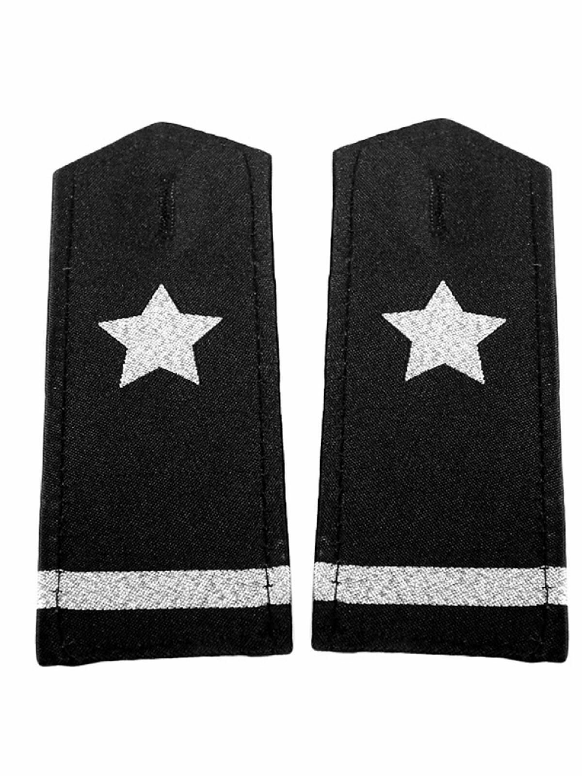 Погоны "Капитанская полоска" для охраны, Серебряный 5- точечный посох