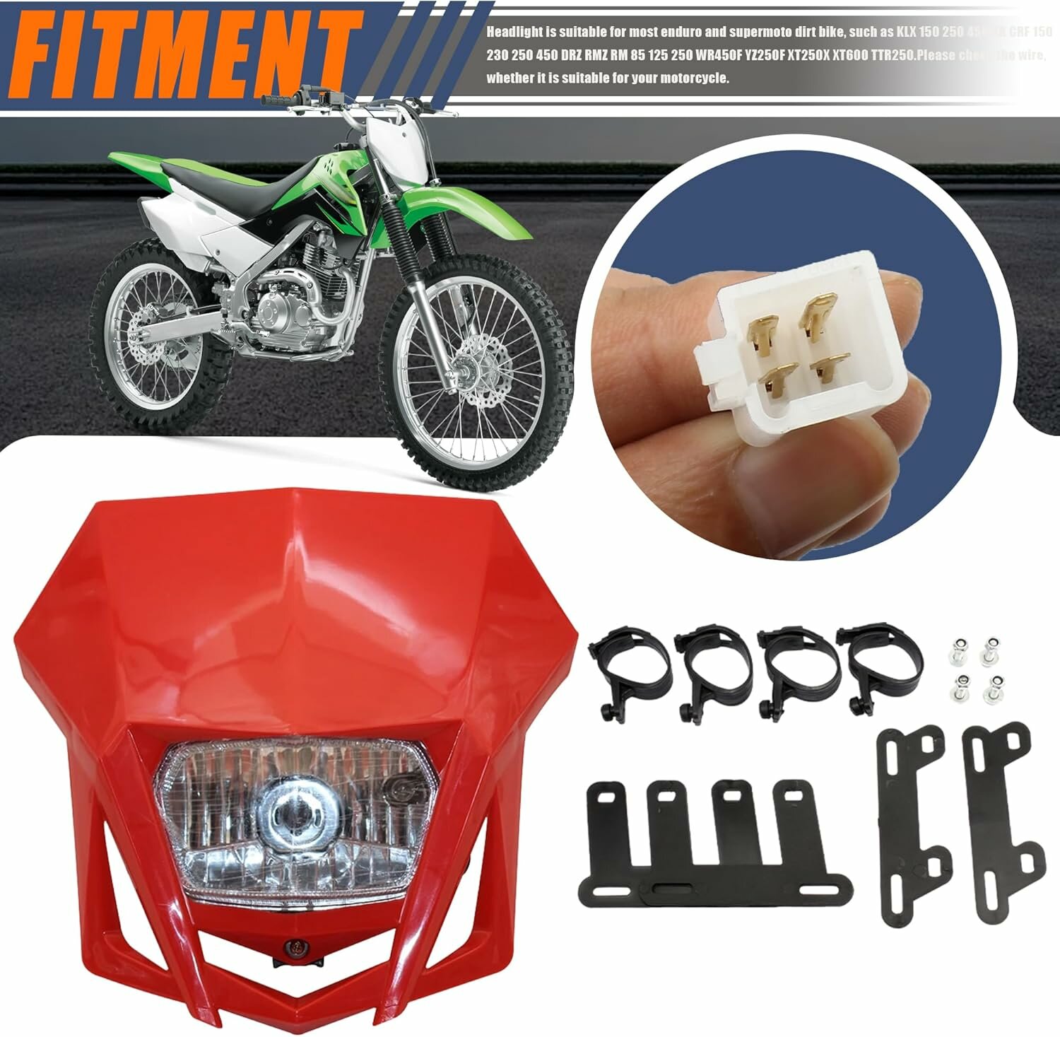 Фара на кроссовый мотоцикл KLX XR CRF DRZ RMZ RM WR YZ XT TTR