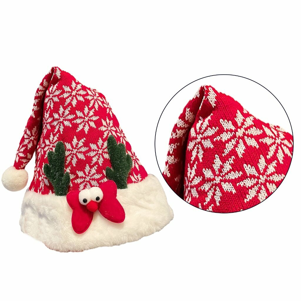 Шапка Санты с белым меховым краем для вечеринок и костюмов