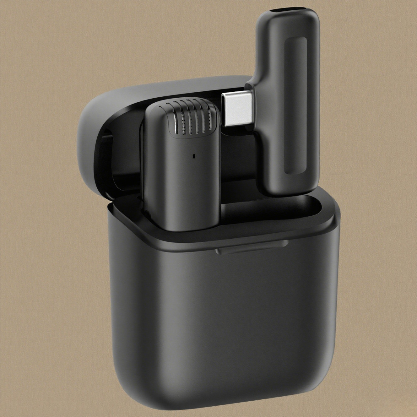 Система беспроводных микрофонов J11 с 1 мини-приемником и 1 микрофоном на клипсе, дальность передачи 20M/65ft, встроенная батарея с зарядным футляром для смартфонов Android с разъемом Type-C, модель J11, материал ABS, задержка звука ≤25ms, мониторинг