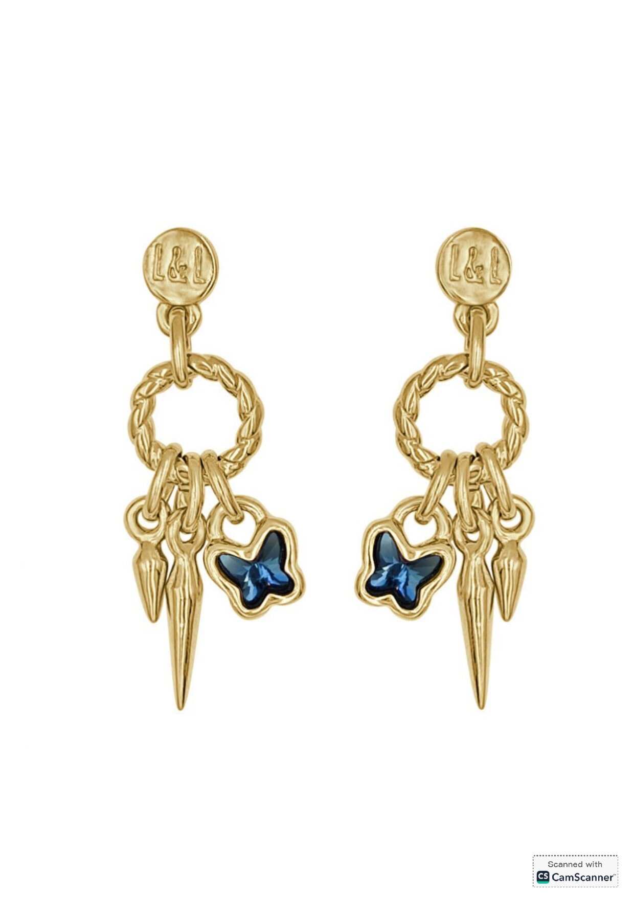 Серьги пусеты, кристаллы Swarovski