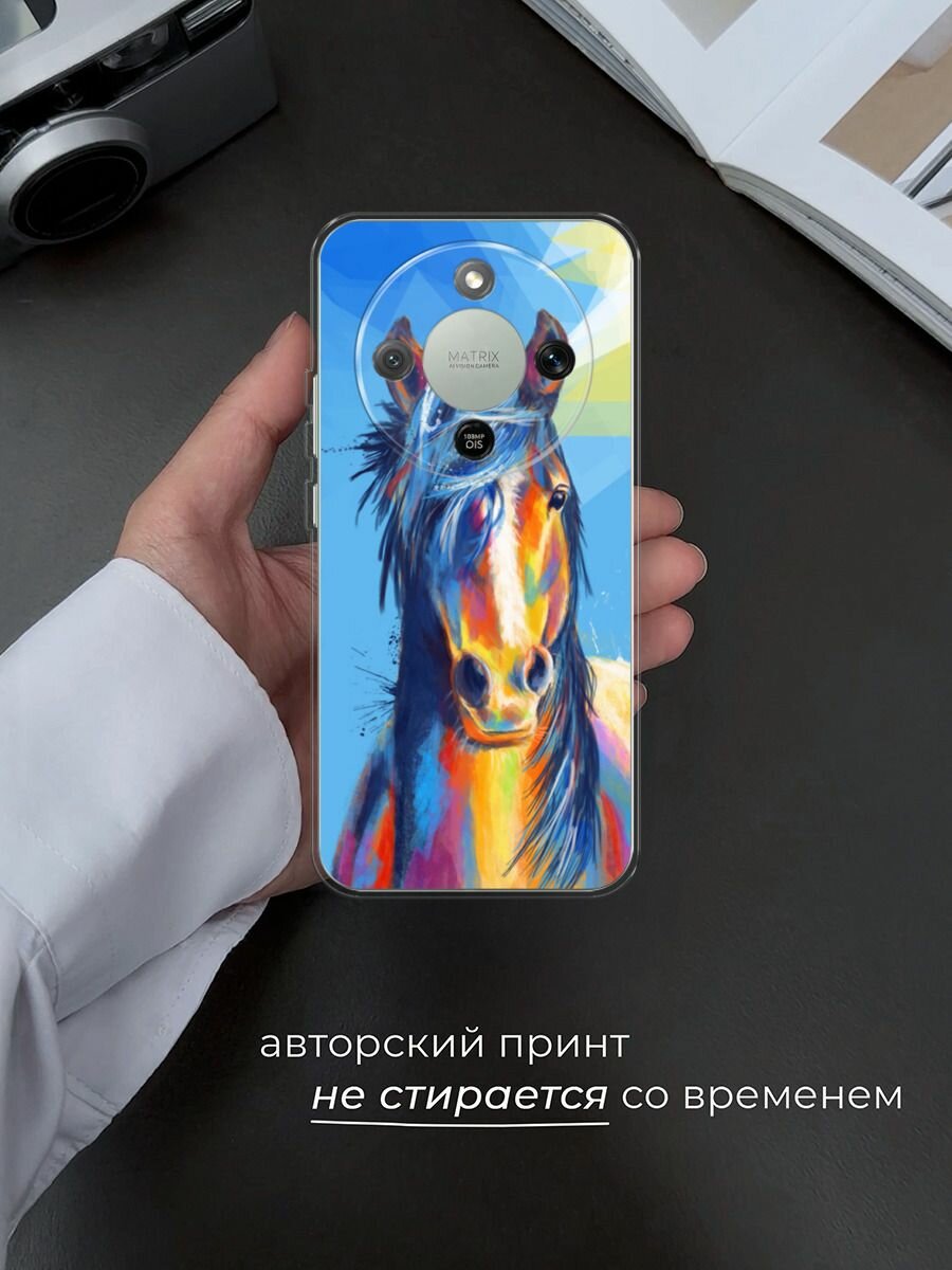 Силиконовый чехол на Honor X9d / Хонор X9d с принтом Лошадь арт 3 — фото 1