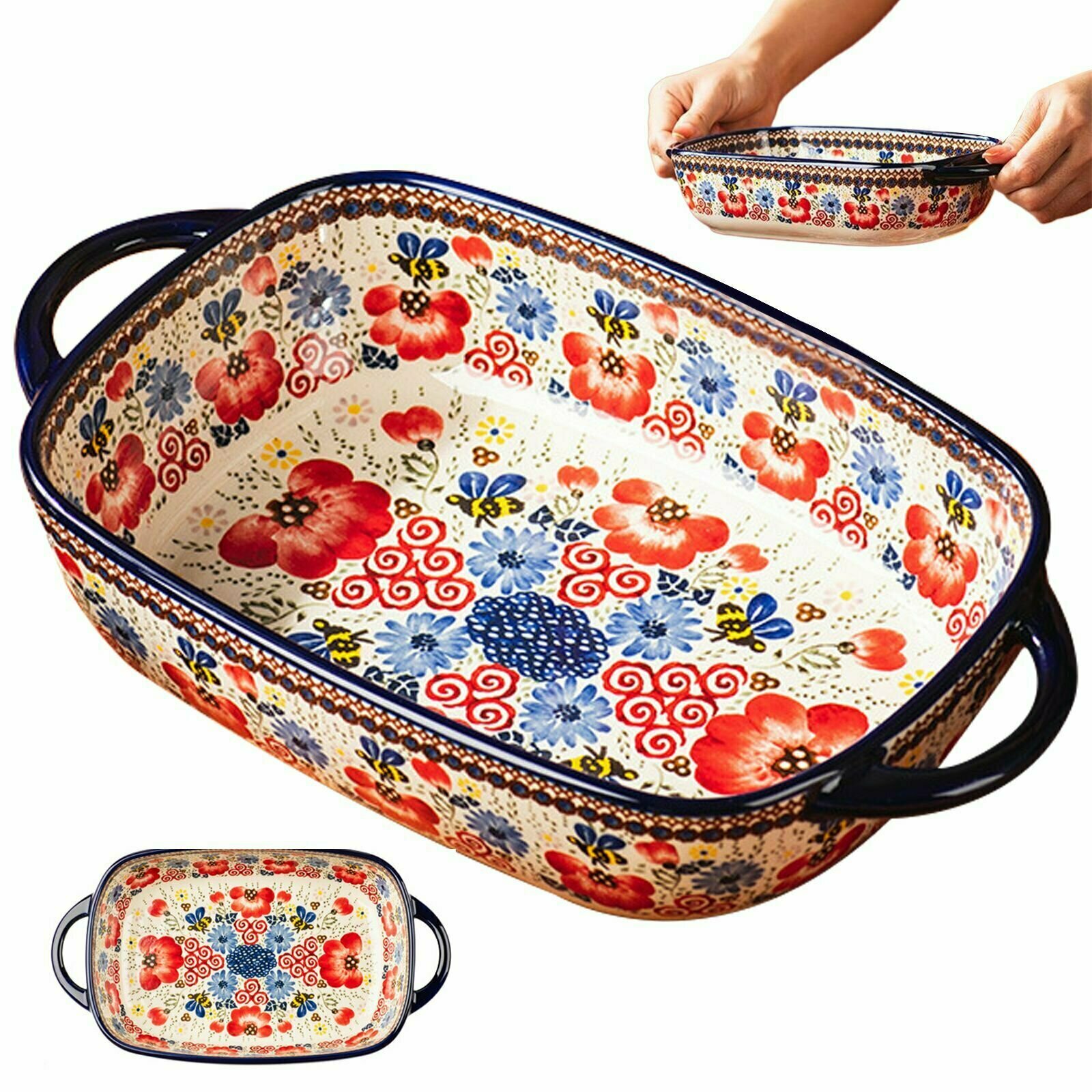 Керамическая форма, форма для запекания, посуда с ручками, д