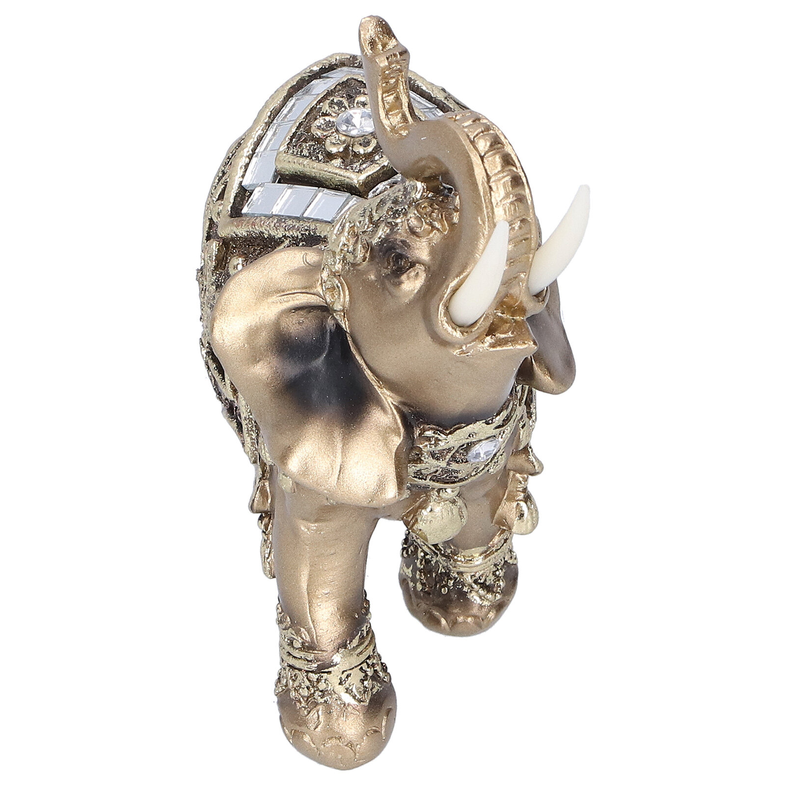 Статуя слона, фигурка фэн-шуй, смоляной орнамент животного, художественные ремесла, украшение для рабочего стола, золото M 10x5x10 см