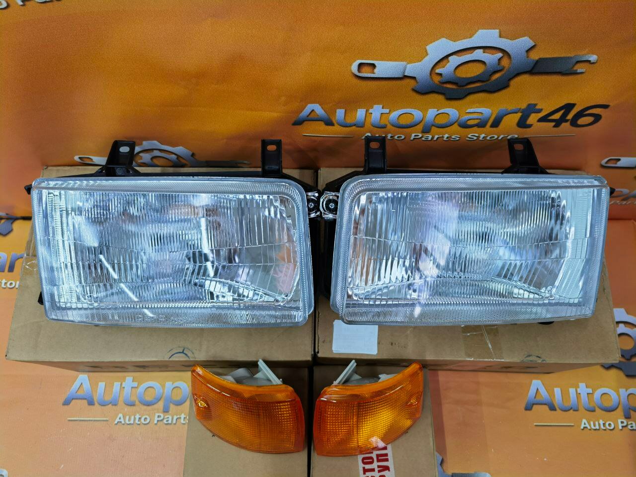 Фары с оранжевыми поворотниками Фольксваген Транспортер Т4 VW Transporter T4 depo тайвань отличное качество