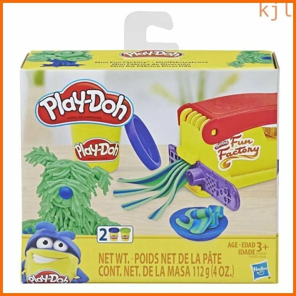Популярен осеньюМаленький пресс для лапши Play-Doh, используемый для придания пластилину формы лапши, содержит две коробки с цветной глиной