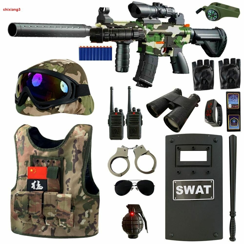 Комплект бронежилетов M416 с мягкой пулей <специальный полицейский> из 16 предметов. 6-12 лет