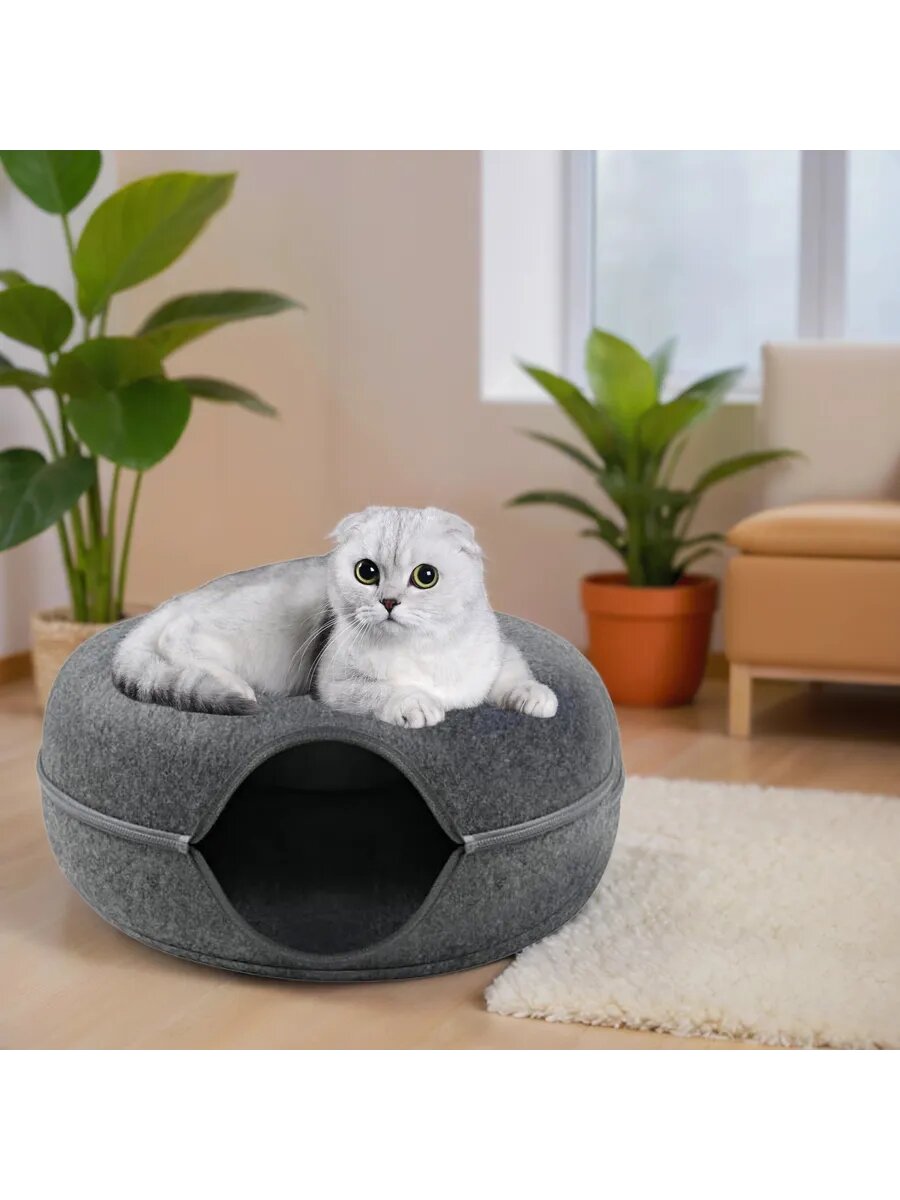 Тоннель для кошек игровой черное