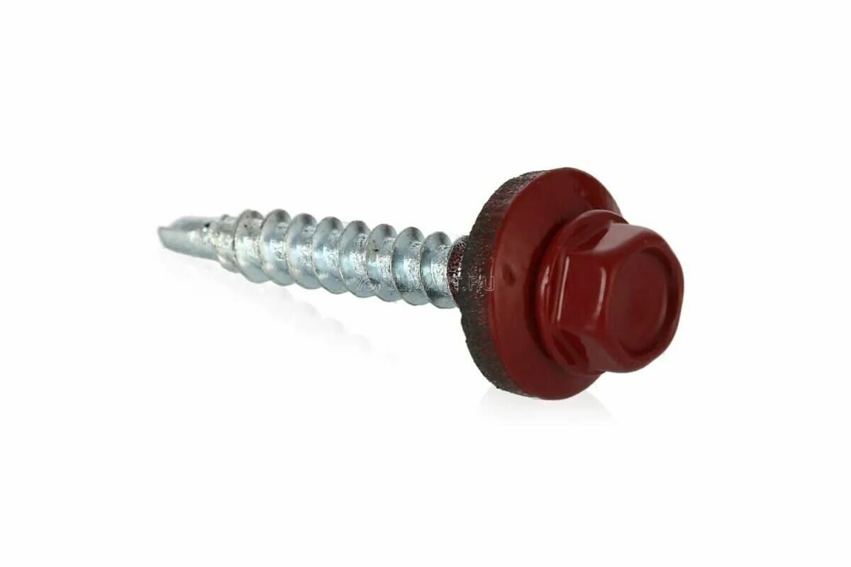 Саморезы МастерБолтиков RAL3011, кровельные, шестигранные, 4,8x70 мм, оцинкованные, 25 штук