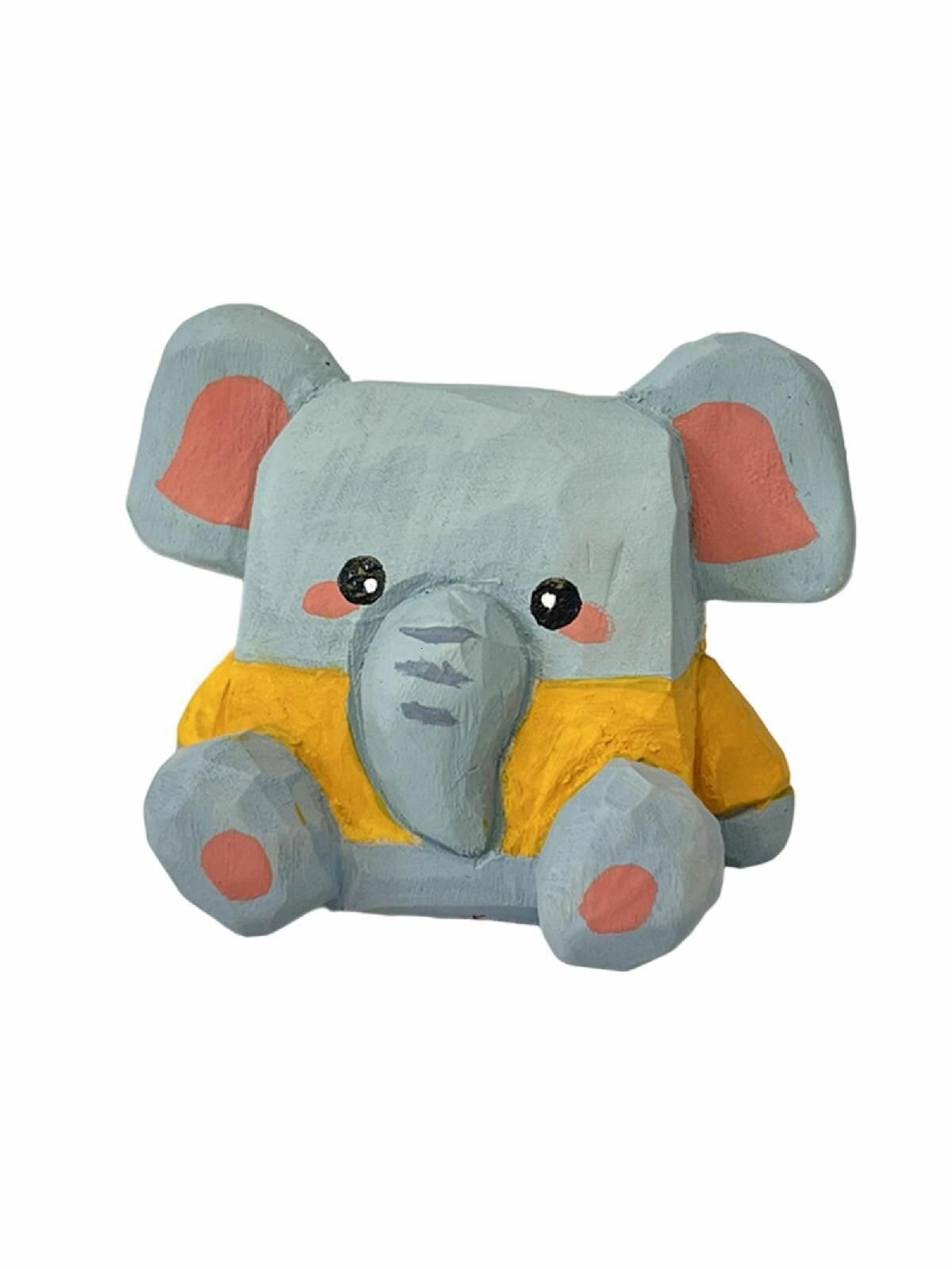 Статуэтка, Украшение рабочего стола резьбой по дереву-слоненок Онигири