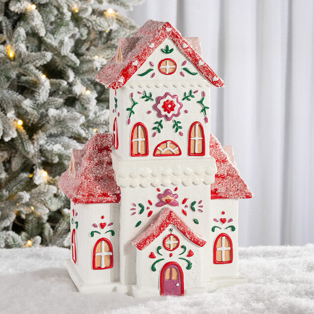 Декоративная статуэтка Пряничный Домик - Floral Pattery 35 см, Kaemingk, 520510