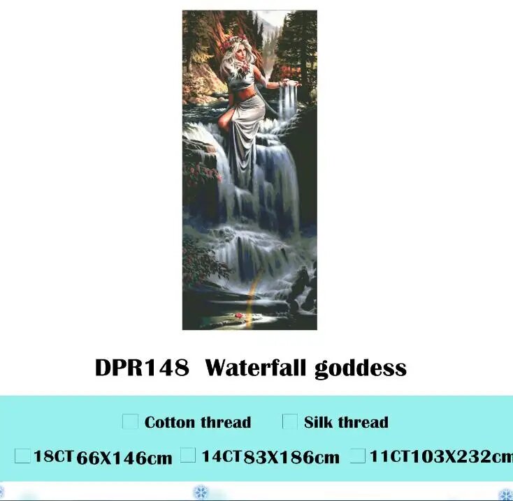 Набор для вышивки крестом «Богиня водопада», красота 18ct 14ct 11ct, белая холщовая ткань, хлопковая нить, вышивка, сделай сам, рукоделие ручной работы