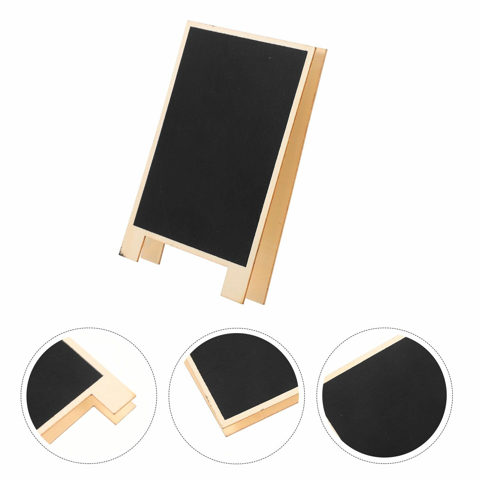 Набор из 6 миниатюрных черных деревянных меловых досок для сообщений на стол