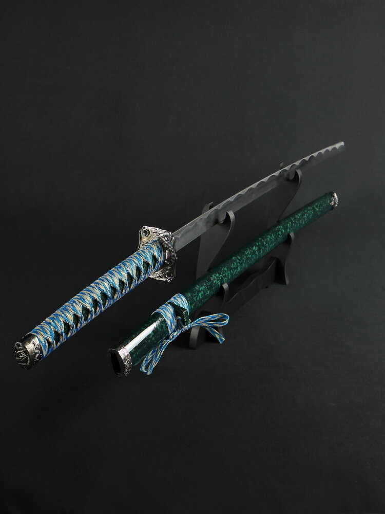 Меч самурайский с зелеными мраморными ножнами