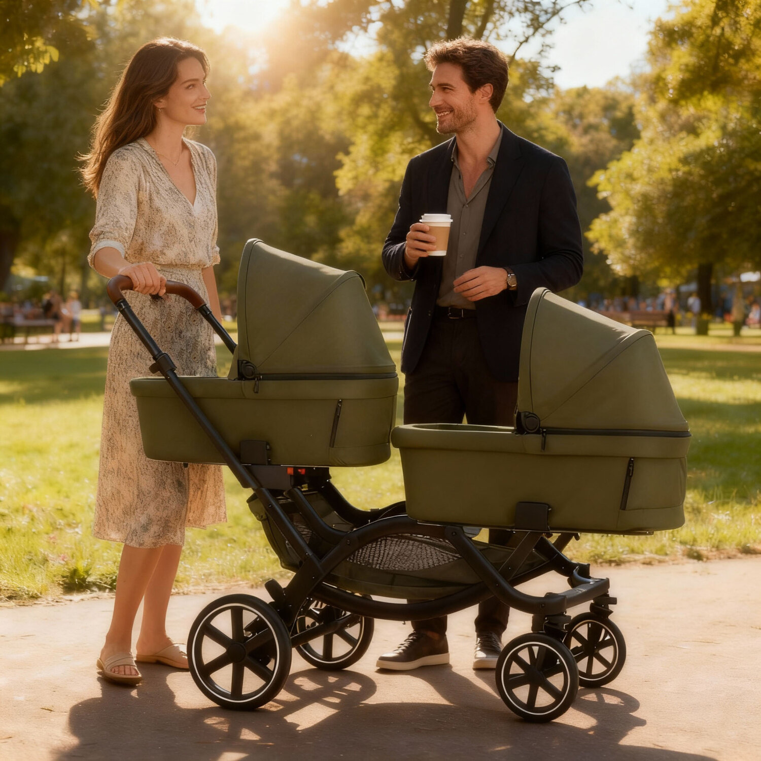 Коляска 2в1 для двойни ABC-Design Zoom 2 Avocado