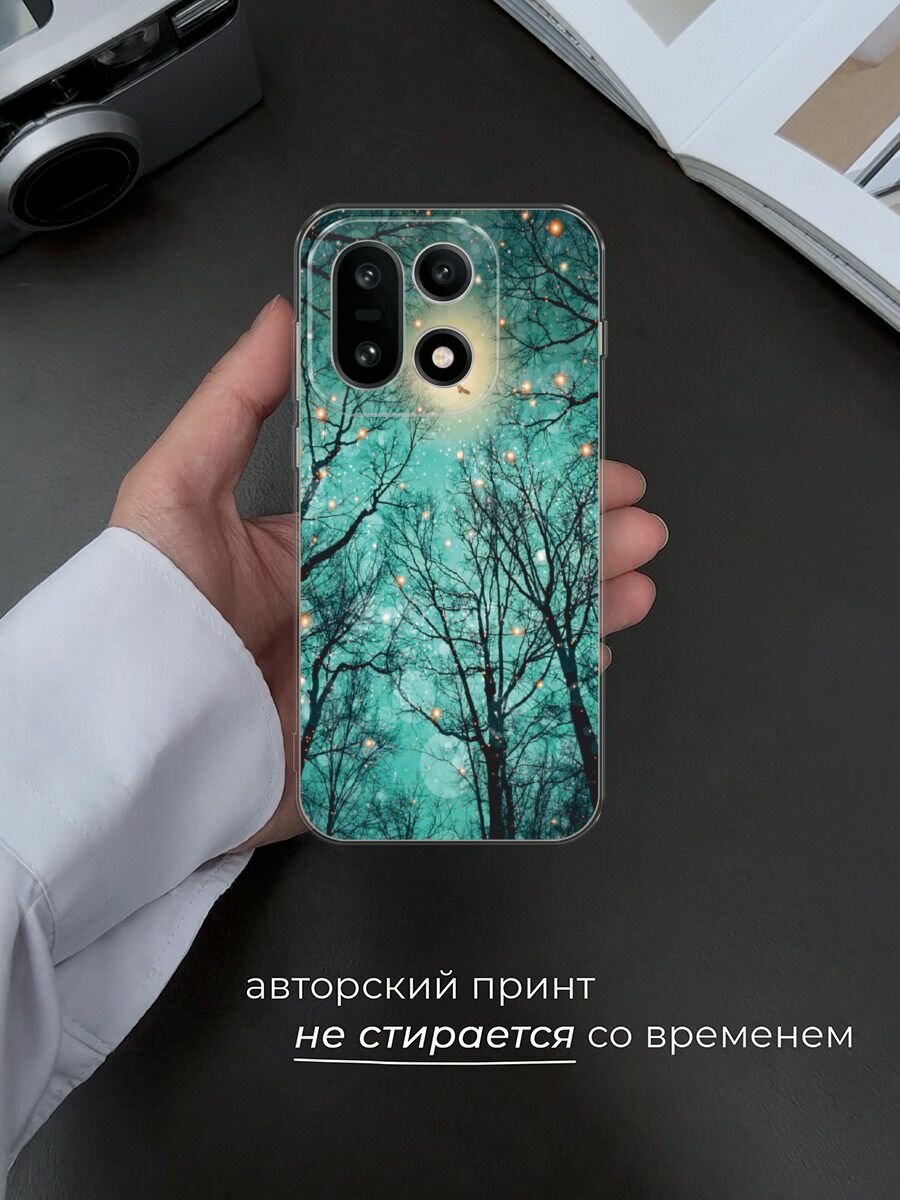 Силиконовый чехол на OnePlus 15 / Ван Плас 15 с принтом Лес в сумерках — фото 1