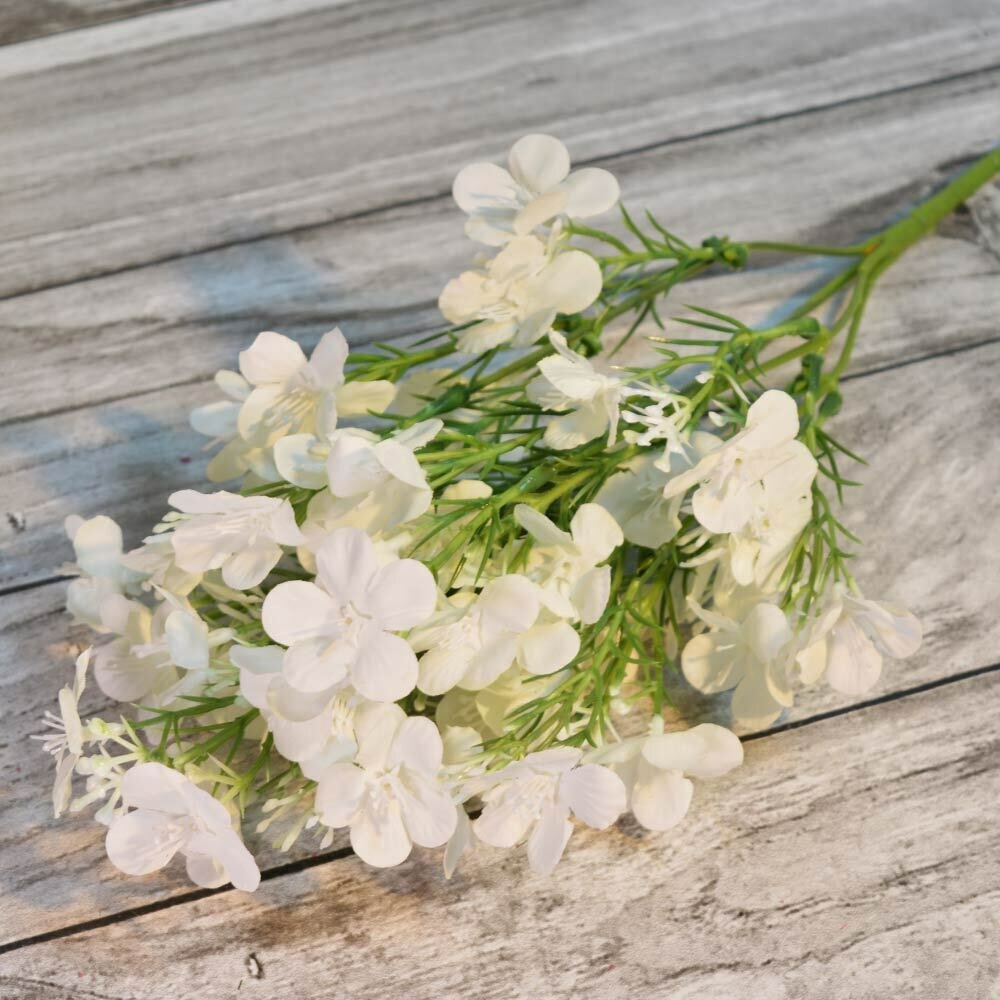 Цветы искусственные в ассортименте, букет 34 см, белые лепестки для декора и подарка