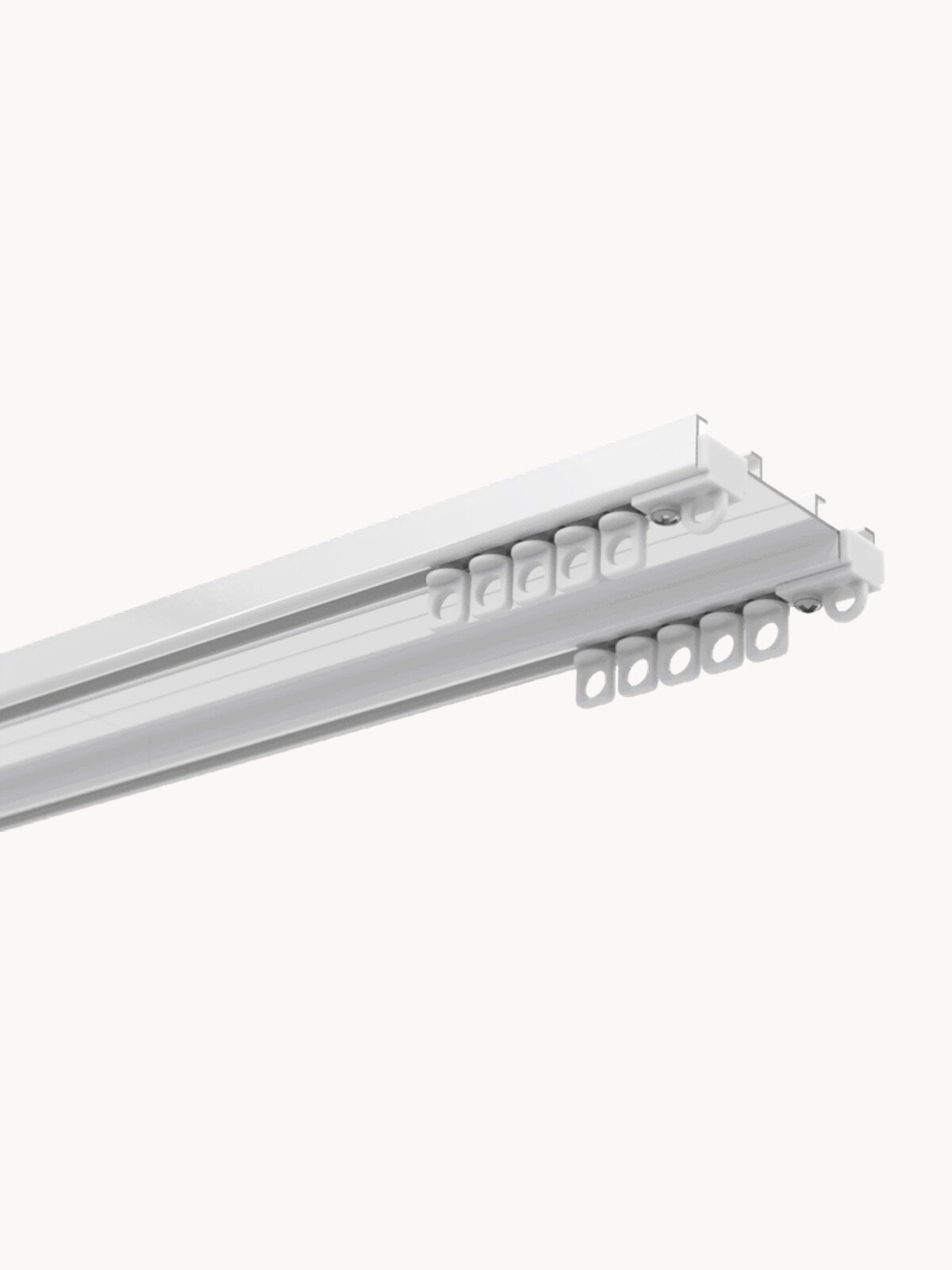 Карниз для штор 320 см hameleon track 065 потолочный двухрядный, белый, алюминий