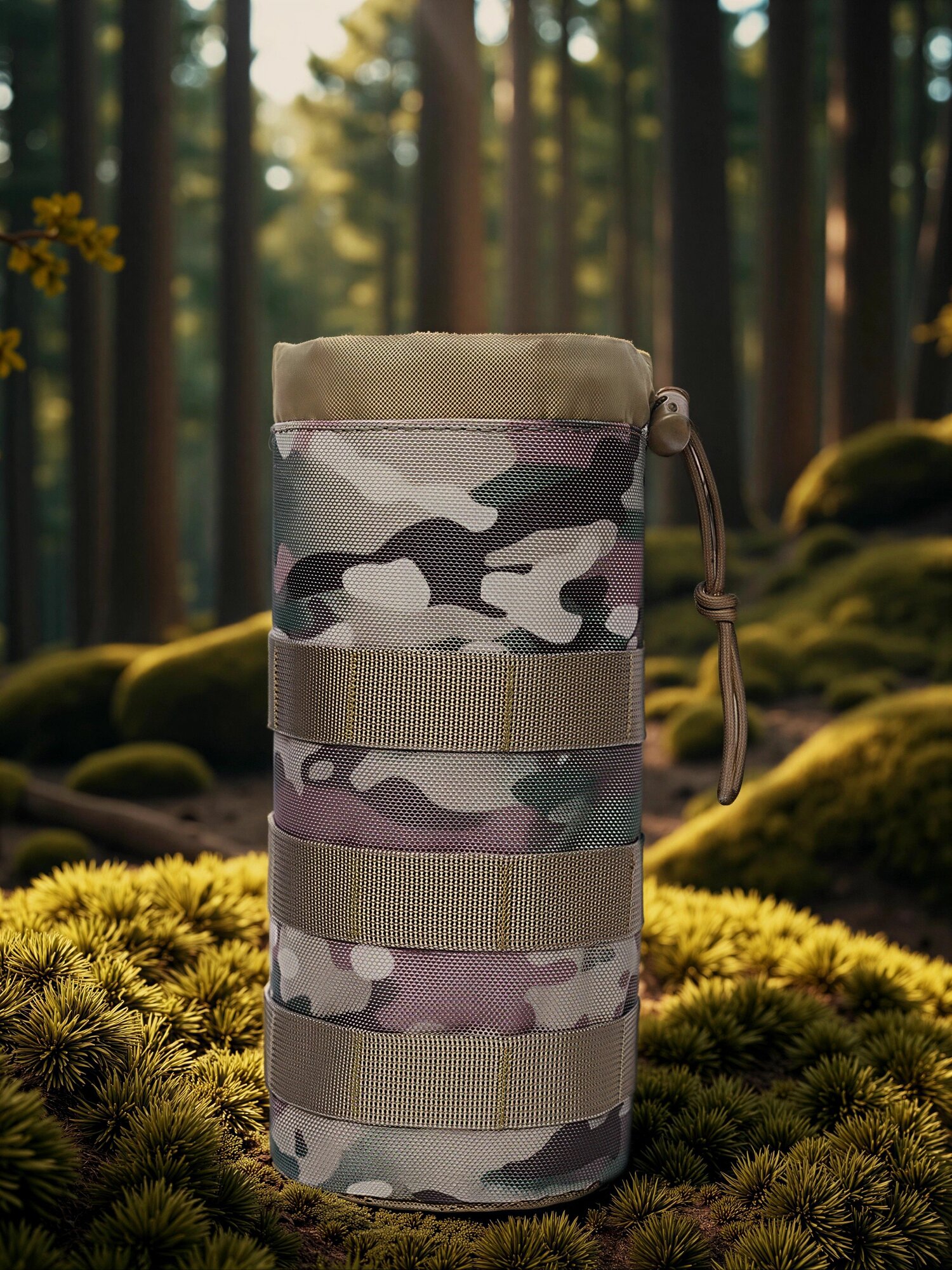 Сумка для бутылки с водой на 1л, подсумок тактический цвета мультикам