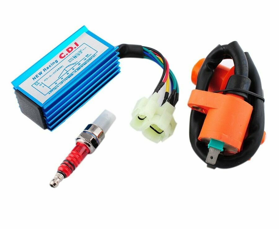 Высокоэффективная Гоночная Катушка Зажигания + Свеча зажигания + AC CDI Для GY6 50cc 125cc 150cc